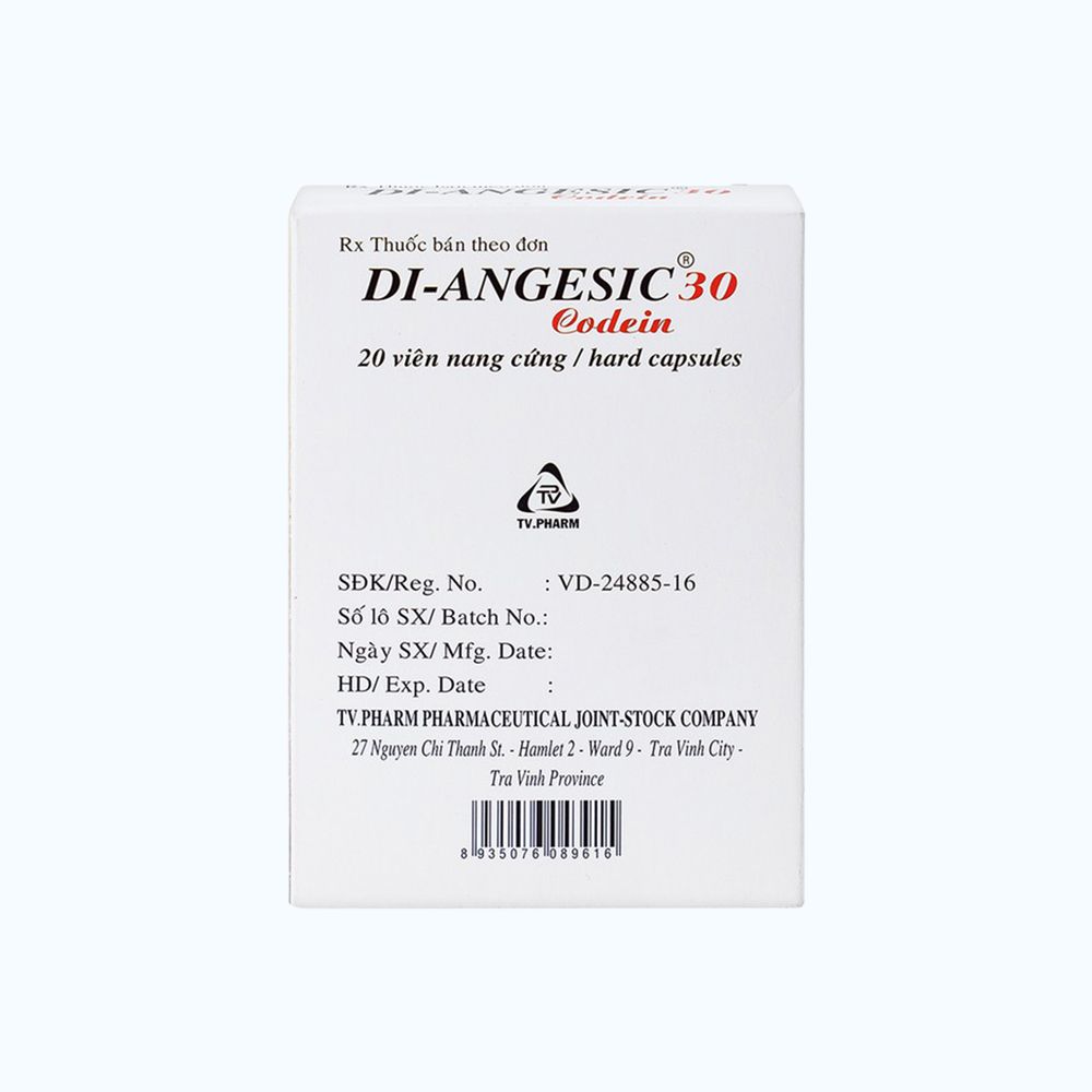Viên nén Diangesic Codein 30mg điều trị các triệu chứng đau nhức (2 vỉ ...