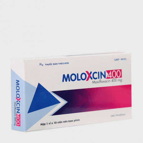 Viên nén Moloxcin 400mg điều trị nhiễm khuẩn (1 vỉ x 10 viên)