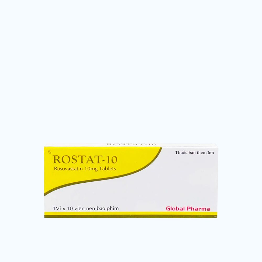 Viên nén Rostat – 10mg điều trị tăng cholesterol máu, giảm mỡ máu (1 vỉ ...