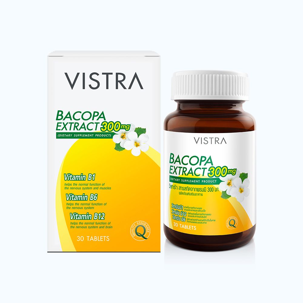 Thực phẩm bảo vệ sức khỏe Vistra Bacopa Extract 300 mg (hộp 30 viên)