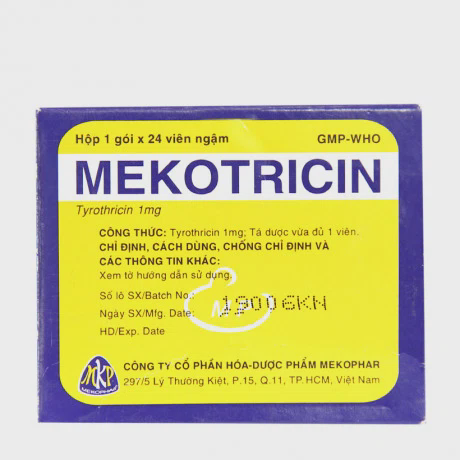 Viên ngậm Mekotricin 1mg điều trị tại chỗ nhiễm khuẩn niêm mạc miệng ...