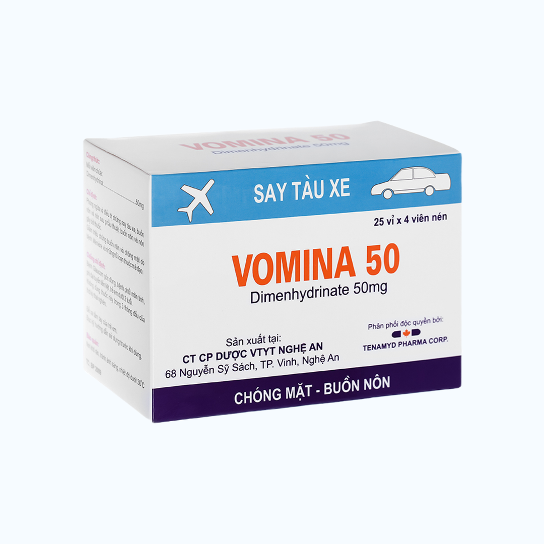 VOMINA TAB 50MG (Hop 25 Vi x 4 Vien)