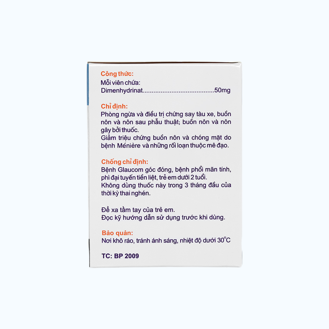 VOMINA TAB 50MG (Hop 25 Vi x 4 Vien)