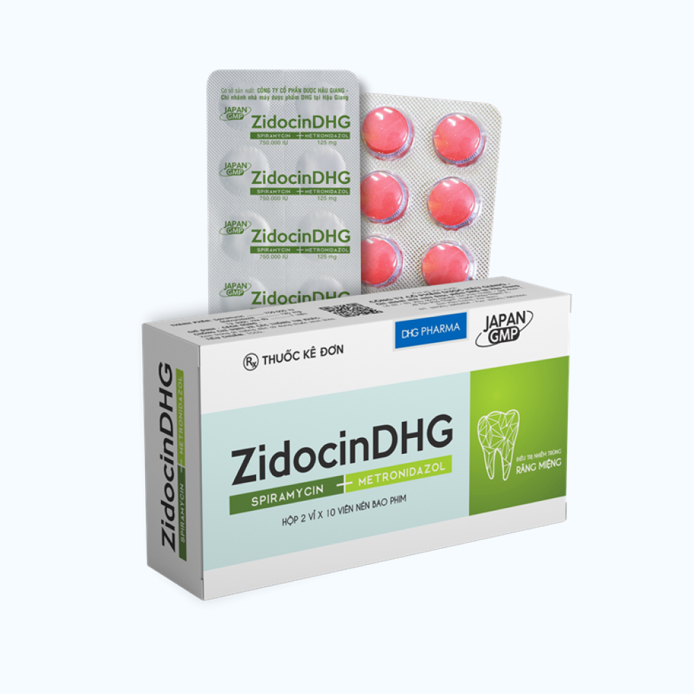 Viên nén Zidocin phòng ngừa và điều trị nhiễm trùng răng miệng (2 vỉ X ...