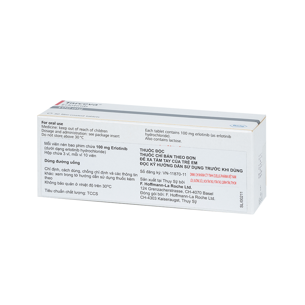 Tarceva 100mg Roche (3 vi x 10 vien)