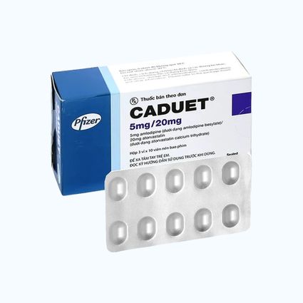Viên nén Caduet 5mg/20mg điều trị tăng cholesterol máu, phòng ngừa bệnh ...