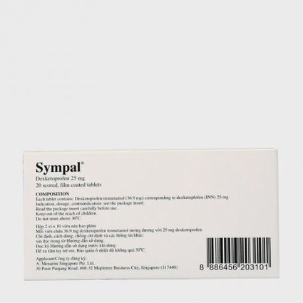 Viên nén Sympal 25mg trị đau cơ hoặc đau khớp, đau bụng kinh, đau răng ...