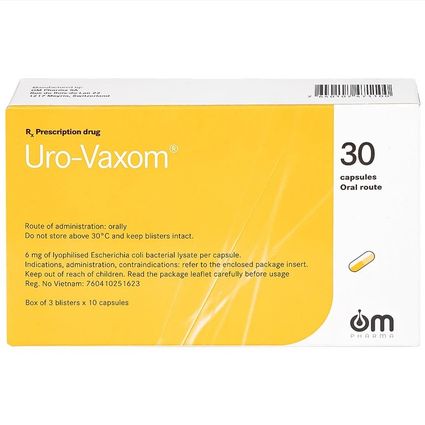 Uro-Vaxom 6mg OM Pharma (3 Vi x 10 Vien)