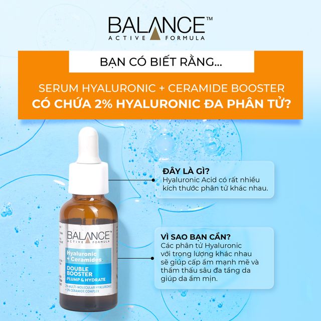 Serum BALANCE Active Formula Double Booster Hyaluronic & Ceramides Cấp ...