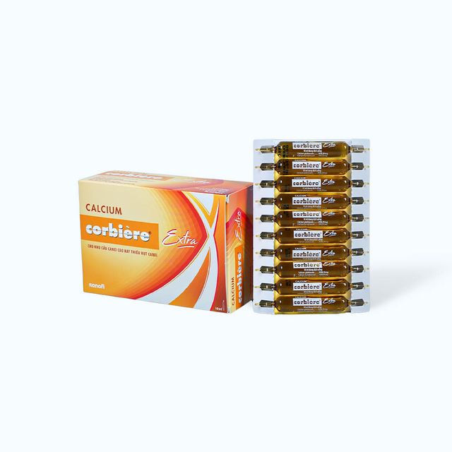 Dung dịch ống uống Calcium Corbiere Extra bổ sung calci, ngừa loãng ...