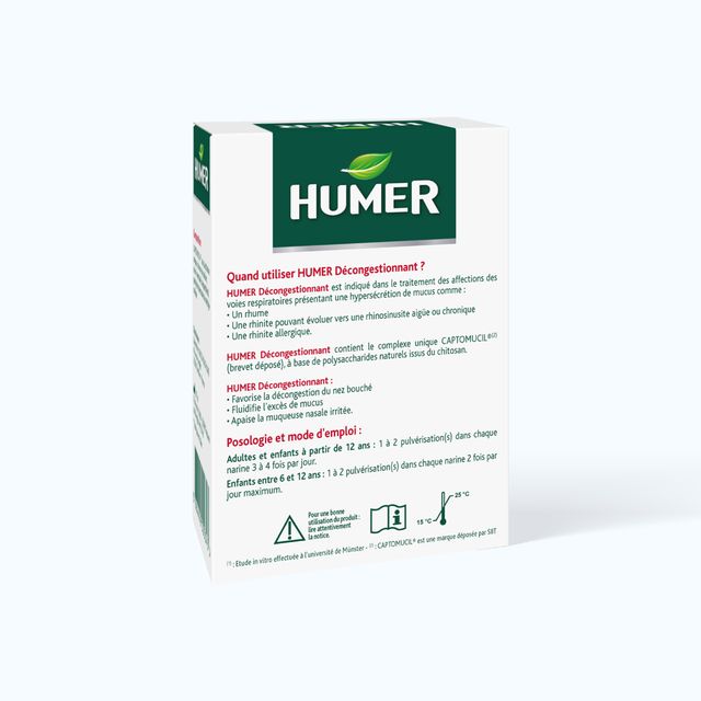 Dung dịch xịt mũi HUMER Decongestionnant Rhume hỗ trợ làm giảm triệu ...