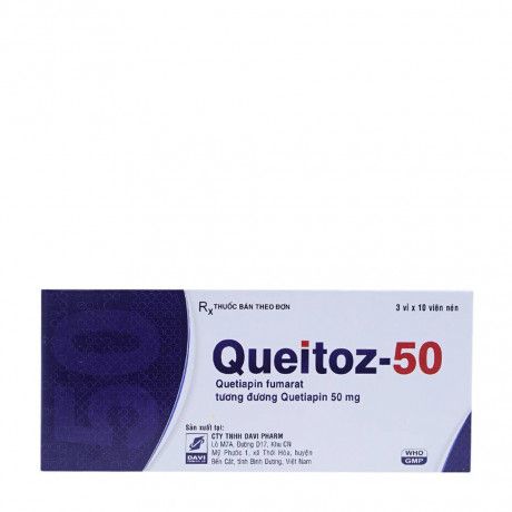 Viên nén Queitoz 50mg điều trị rối loạn lưỡng cực, tâm thần phân liệt ...