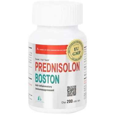 Viên nén Prednisolon Boston 5mg trị viêm thấp khớp, hen suyễn, lupus ...
