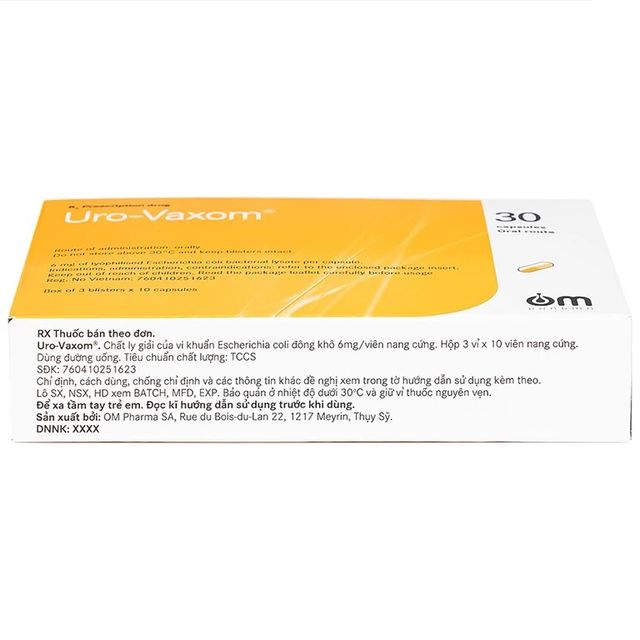 Uro-Vaxom 6mg OM Pharma (3 Vi x 10 Vien)