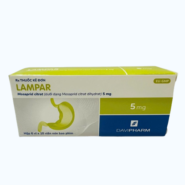 Viên nén Lampar 5mg trị nóng ruột, buồn nôn, trào ngược dạ dày (6 vỉ x ...