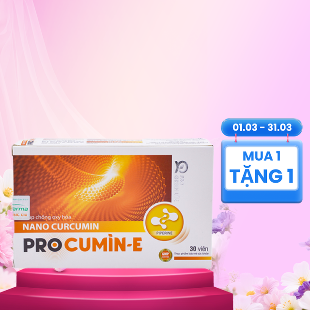 Viên Nghệ Procumin-E: Bảo Vệ Niêm Mạc Dạ Dày (Hộp 3 Vỉ X 10 Viên)