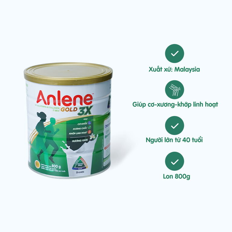 Sữa bột dinh dưỡng ANLENE GOLD 3X tăng cường sức khỏe cơ-xương-khớp cho ...