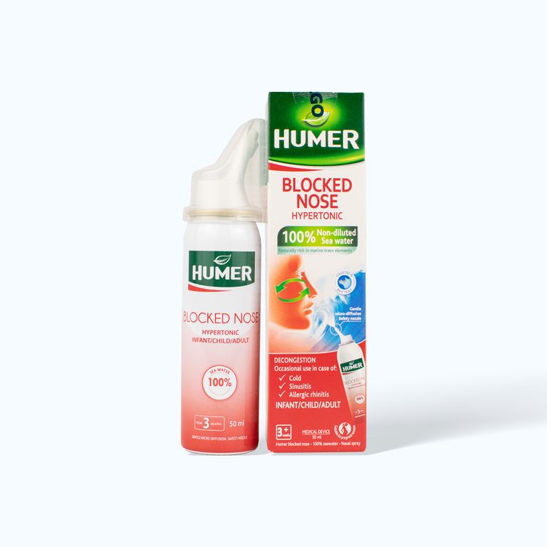 Dung dịch xịt mũi HUMER Blocked Nose hỗ trợ giảm cảm lạnh, viêm xoang ...