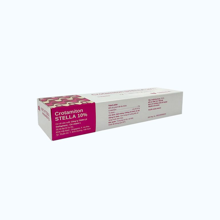 Kem bôi da Crotamiton STELLA 10% điều trị ghẻ, triệu chứng ngứa (Tuýp 20g)