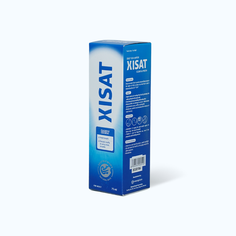 Dung dịch xịt mũi người lớn Xisat xanh giúp thông mũi (Chai 75ml)
