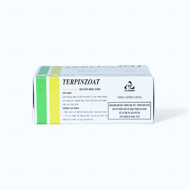 Viên nang Terpinzoat 100mg/50mg trị ho, long đờm trong viêm phế quản ...
