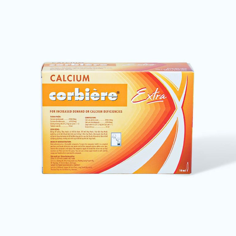 Dung dịch ống uống Calcium Corbiere Extra bổ sung calci, ngừa loãng ...