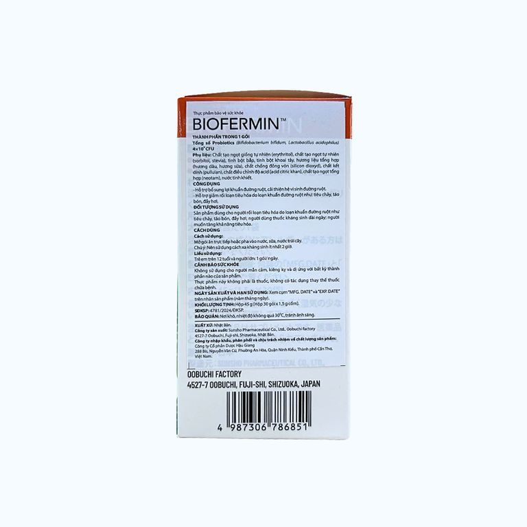 Thực phẩm bảo vệ sức khỏe BIOFERMIN Hỗ Trợ Tiêu Hóa (Hộp 30 gói x 1.5g)