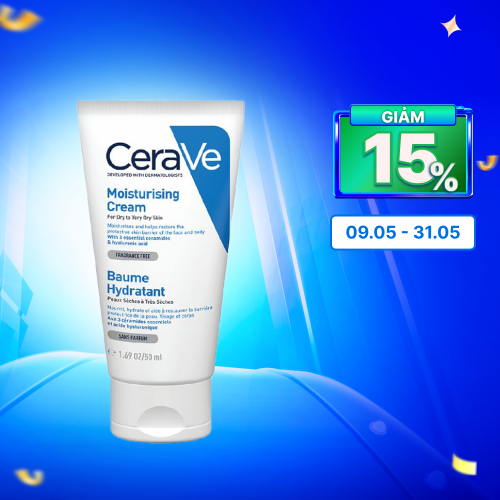 Kem dưỡng ẩm CERAVE Moisturising Cream dành cho da khô (Tuýp 50ml)