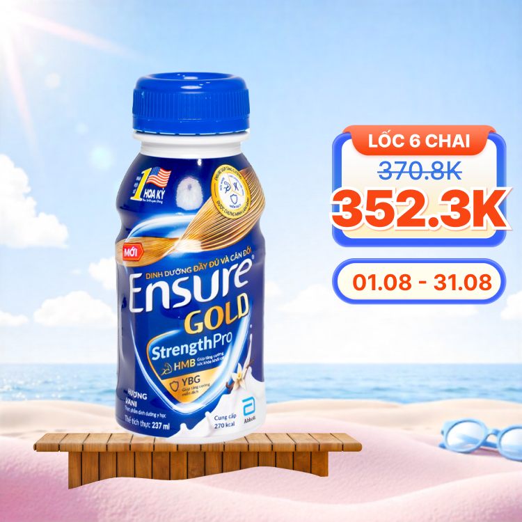 Sữa nước dinh dưỡng ENSURE GOLD hương vani hỗ trợ người có hệ miễn dịch ...