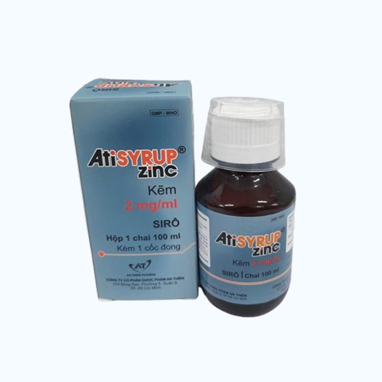 Siro Atisyrup zinc 2mg/ml An Thiên phòng và điều trị thiếu kẽm, tiêu ...