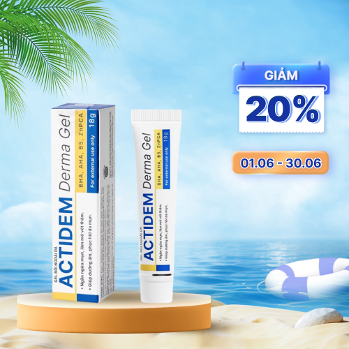 Gel Actidem Derma Gel hỗ trợ ngăn ngừa mụn, làm mờ vết thâm (18g)